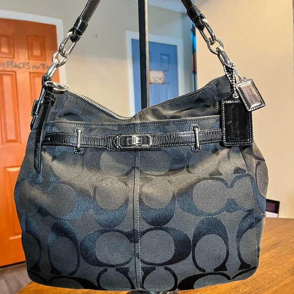 Coach | Bags | Vintage Coach Chelsea Signature Ashley Hobo Purse Black ...
